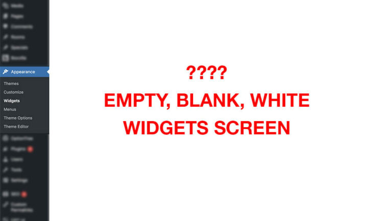 Fix a white, blank Widget page on your older WordPress website ...