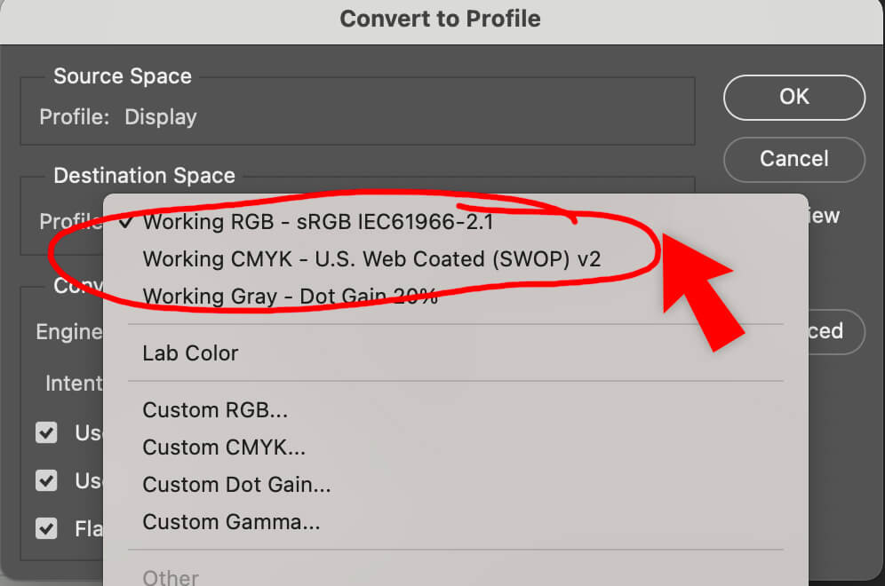 Input Only Color Profile Error In Adobe Photoshop Designer To Full Stack