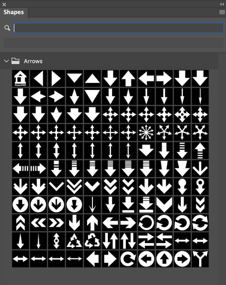 Add custom shape arrows to PhotoShop | Designer to Fullstack