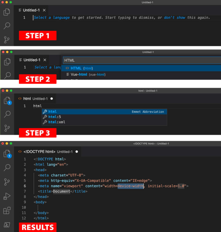 Create a starter HTML template in VS Code | Designer to Fullstack