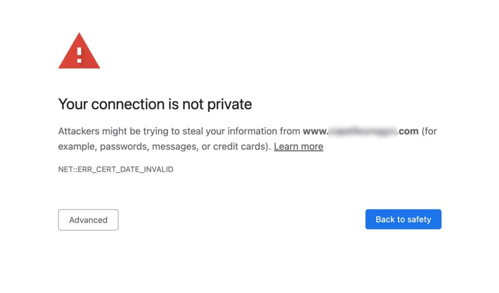 Why does my website say, "Your connection is not private?" | Designer ...