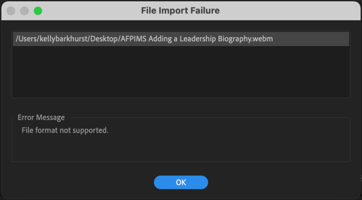 Import webm video files into Adobe Premiere on a Mac (2022) | Designer ...