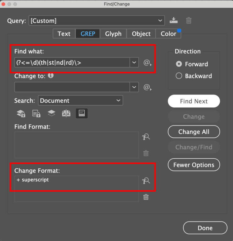 Find and Replace Ordinal Numbers using Superscript in InDesign ...