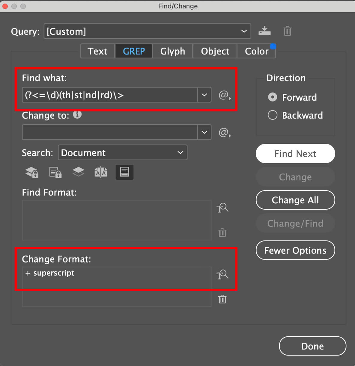 Find and Replace Ordinal Numbers using Superscript in InDesign ...