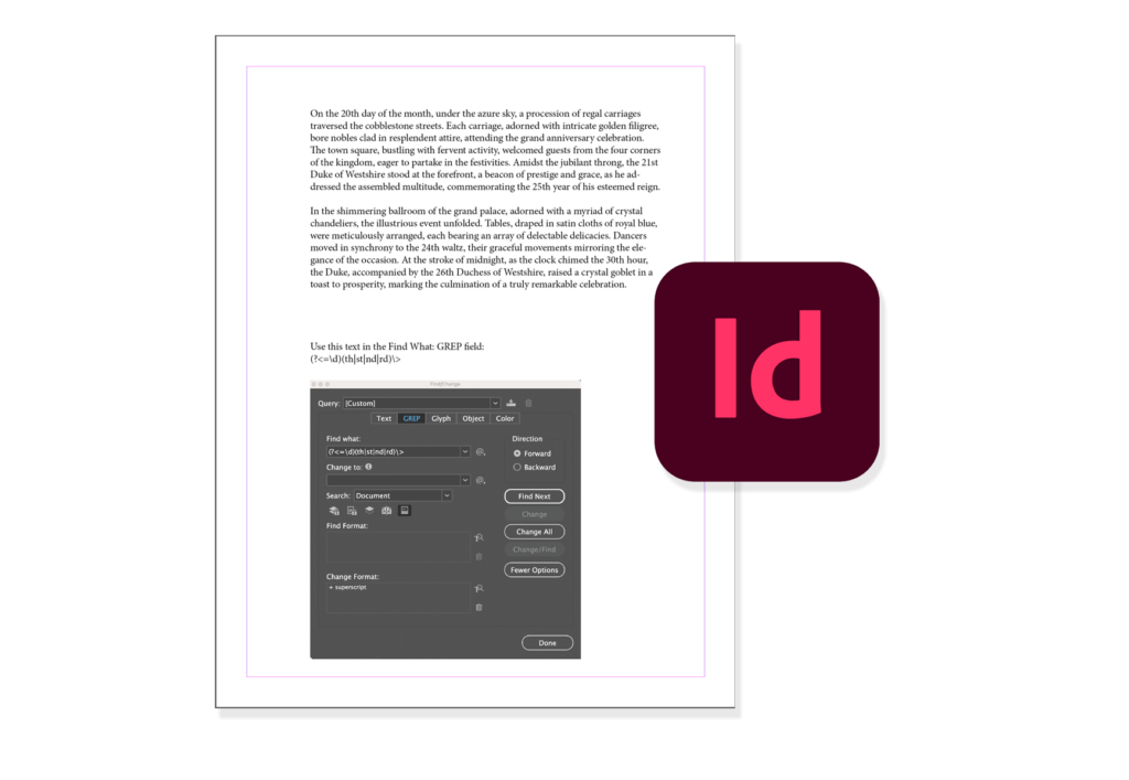 Find and Replace Ordinal Numbers using Superscript in InDesign | Designer to Fullstack