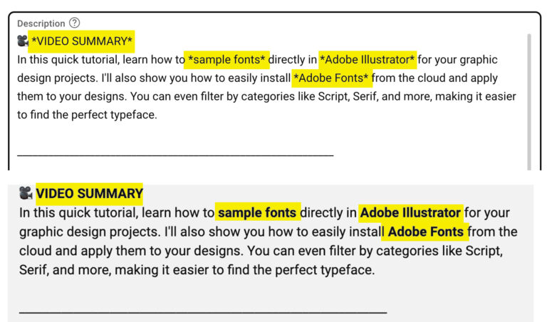 Mastering YouTube Description Formatting: How to Bold Text, Add Social Media Links & Optimize ...